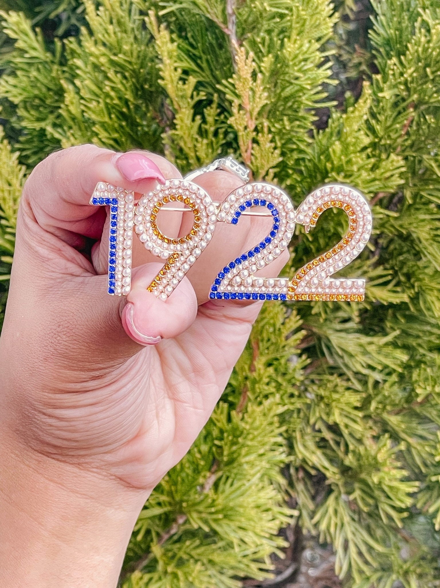 SGRHO Pearl & Crystal 1922 Brooch Pin